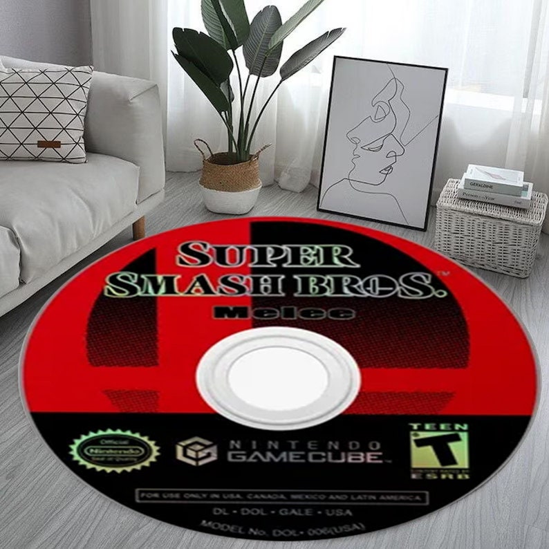 Super Mario Carpet, Smash Bros, Super Smash Bros Rug, Game Room ...