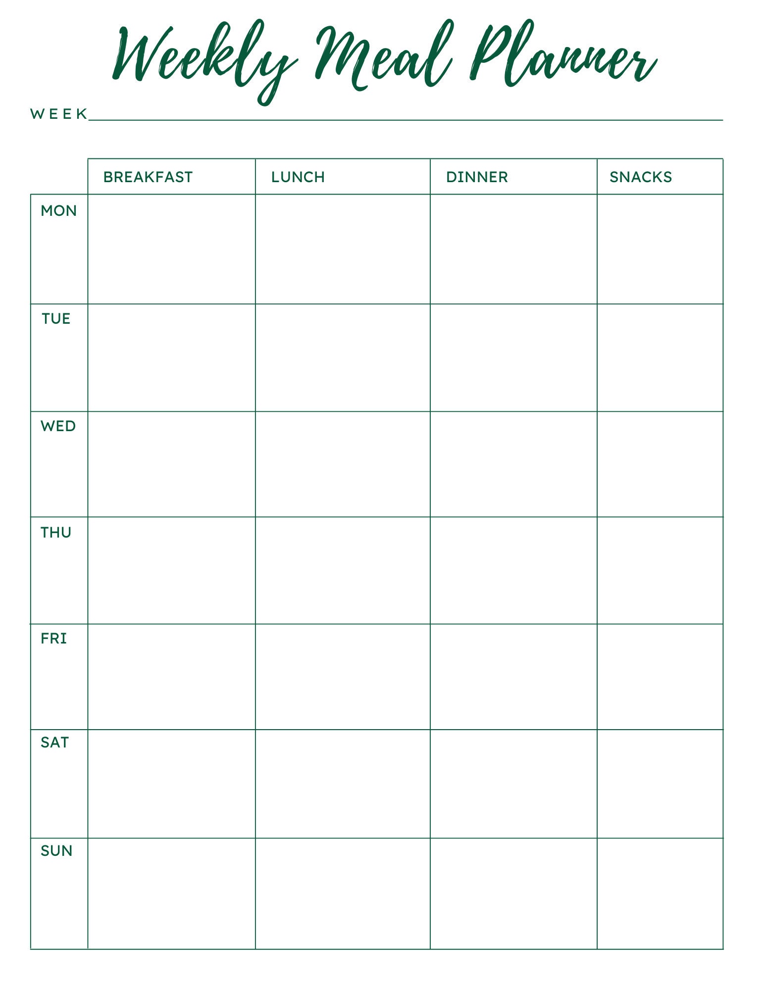 Weekly Meal Planner, Digital Meal Planner, Meal Planner Download ...