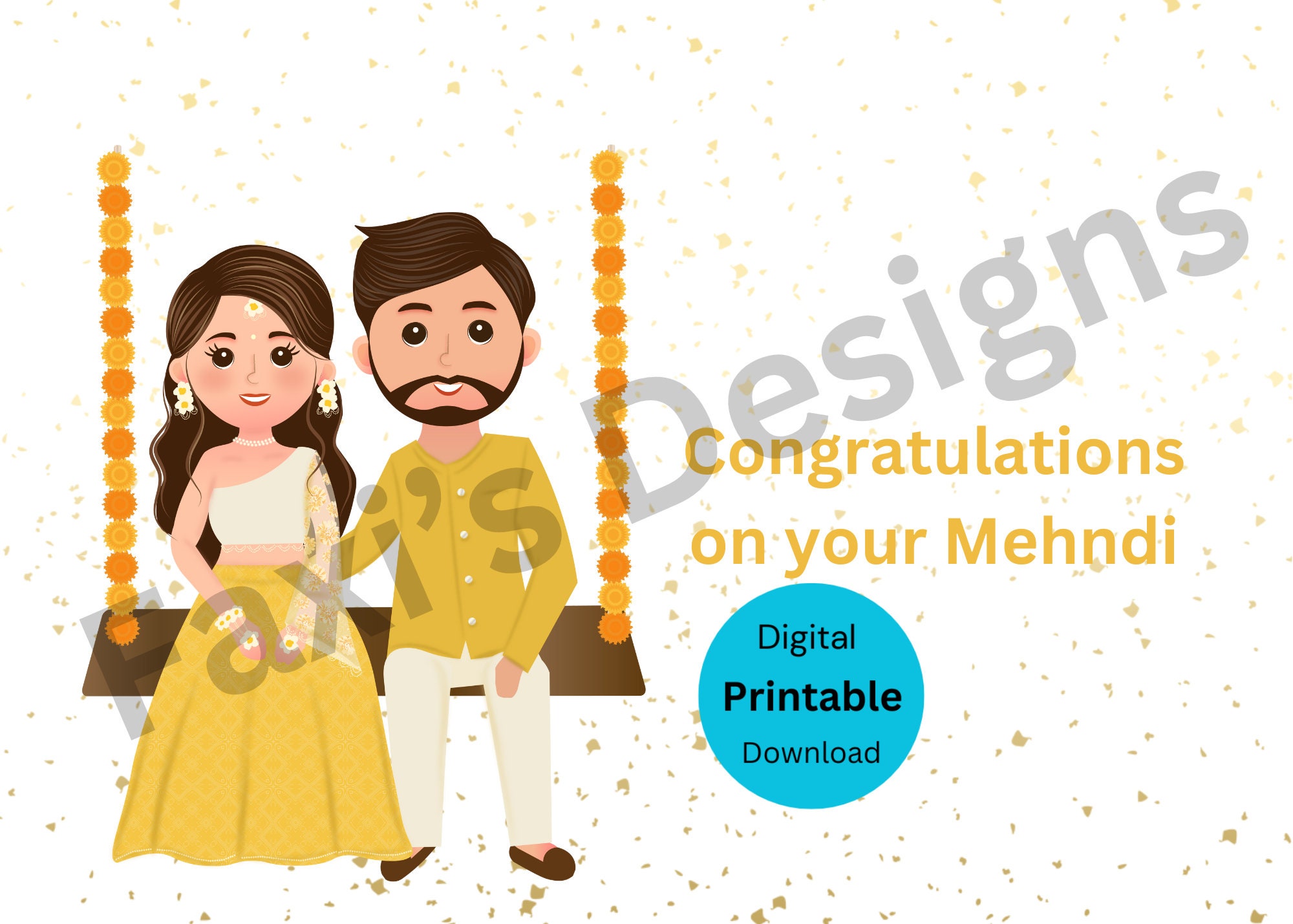 Congratulations on Your Mehndi, Digital Printable Download - Etsy