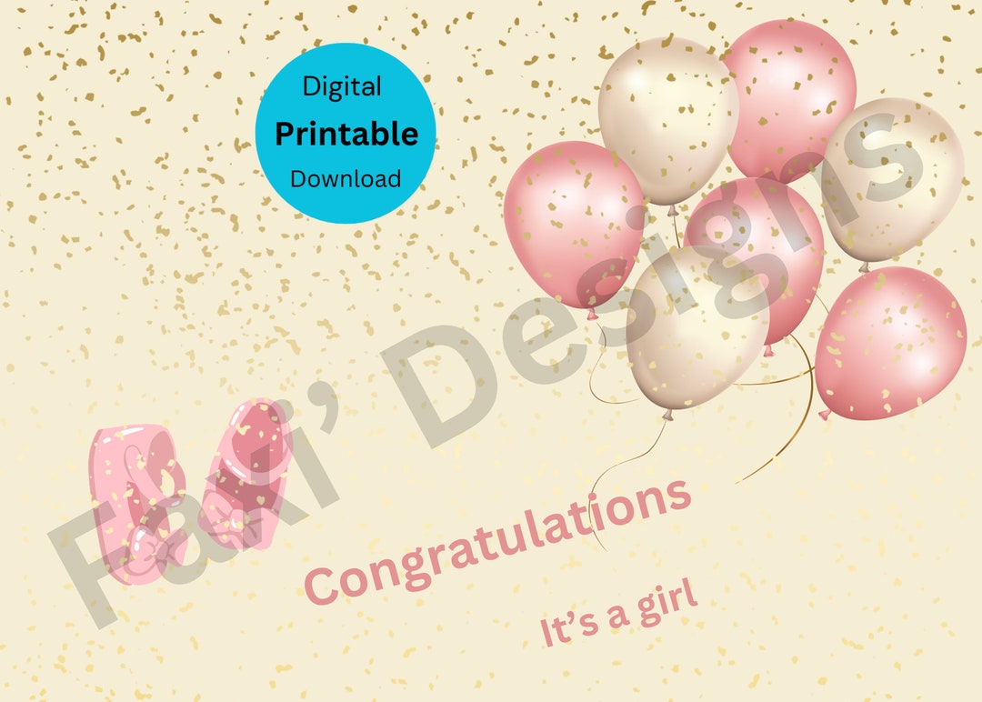 Congratulations Card, New Baby, Digital Printable Download - Etsy