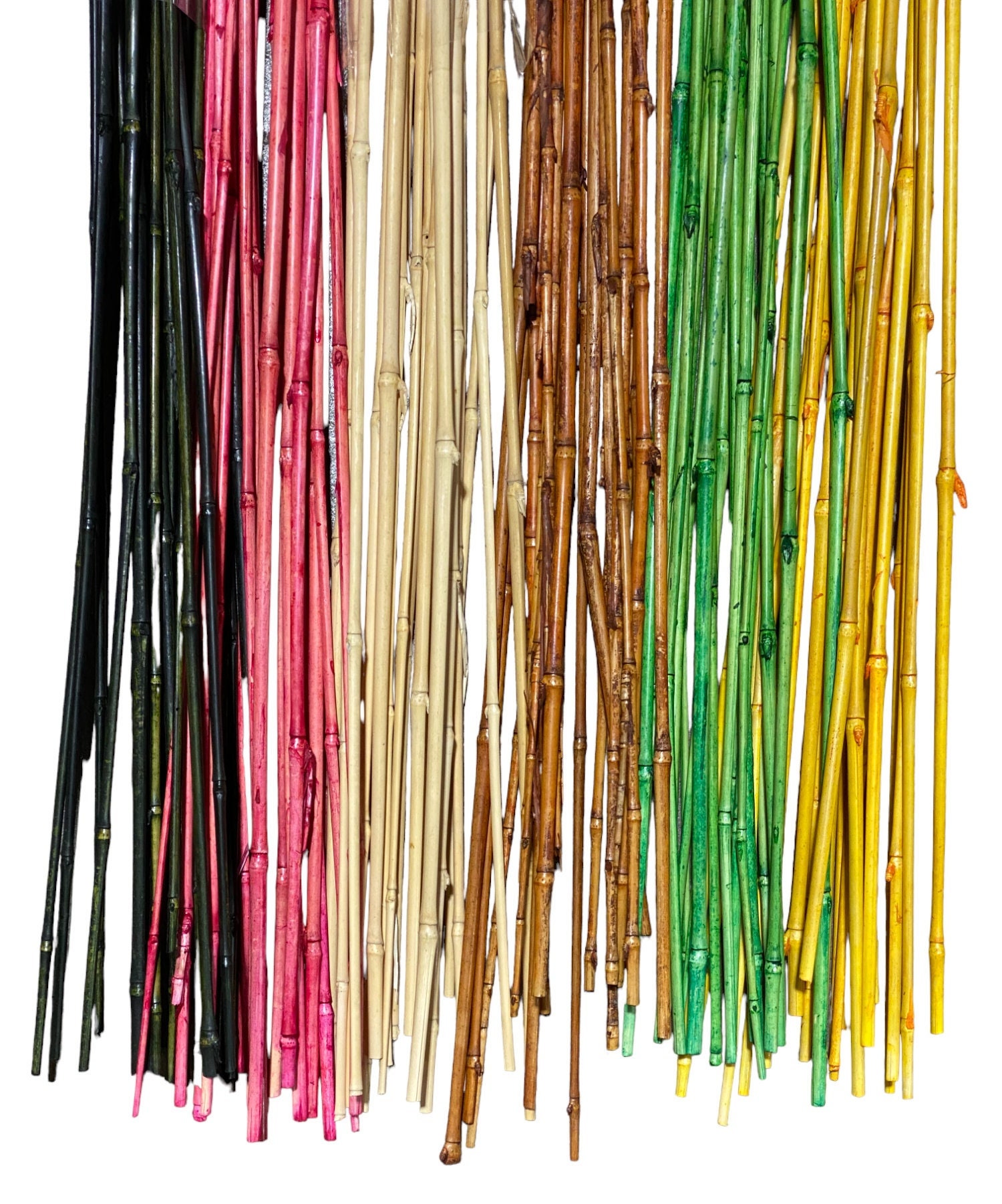 Colorful THIN Bamboo Poles (pack of 20) - 0.25" (inches) WIDE - 5 Feet ...