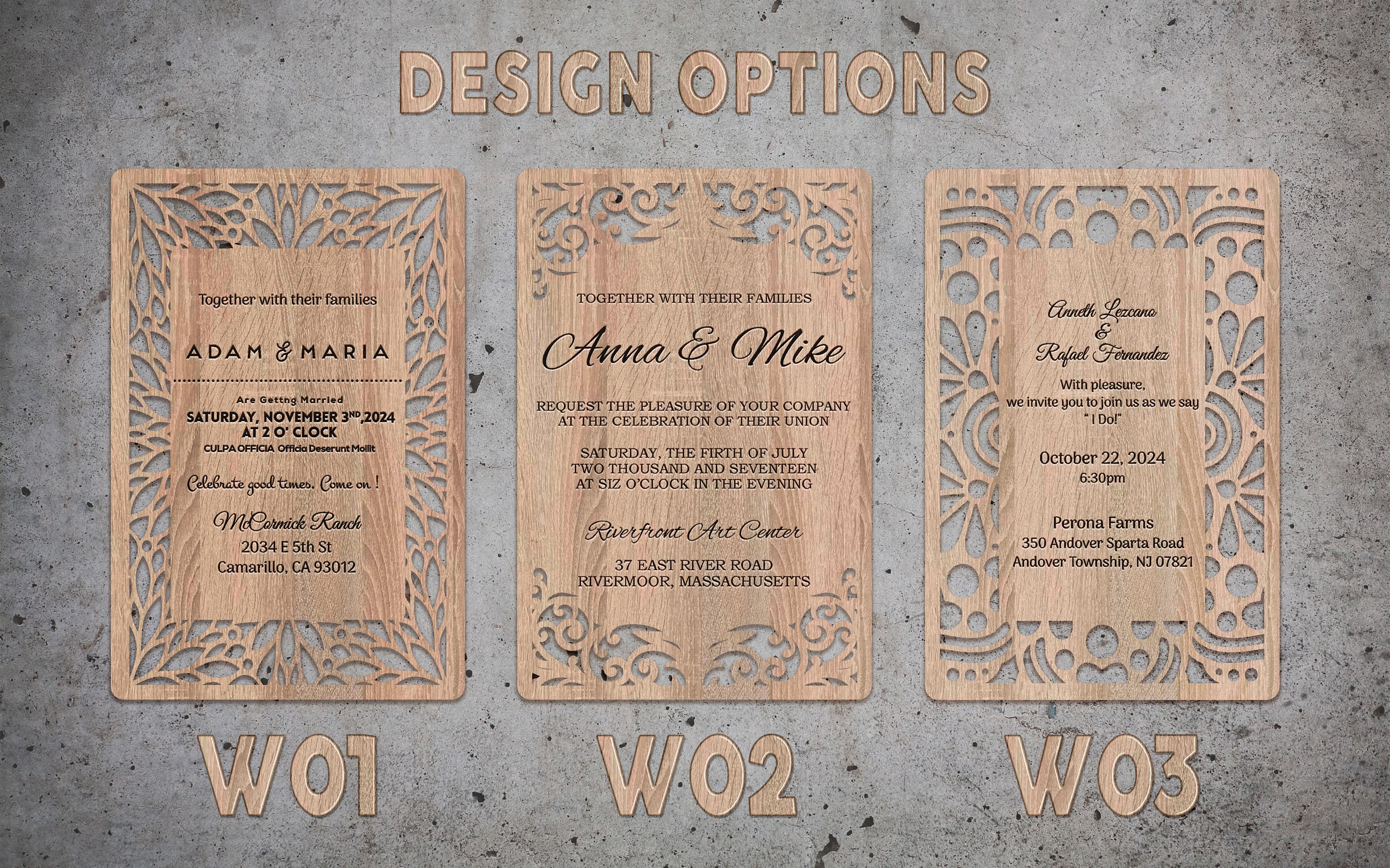 Personalized Wood Invitations, Rustic Wedding Invitations, Wooden Wedding Invitation, Lavender ...