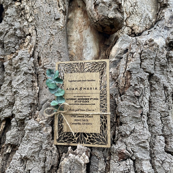 Wooden Invitations - Etsy