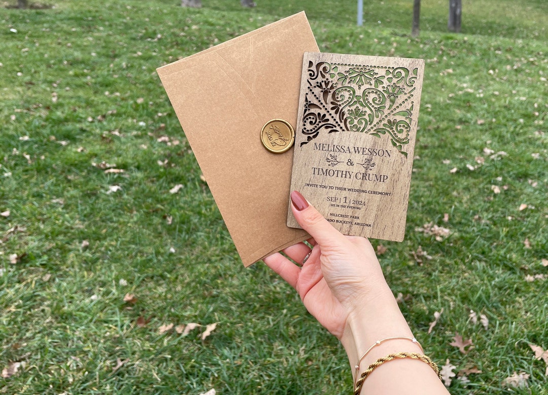 Wood Wedding Invitation Set - Wedding Invitation Set, Wood Invitations ...