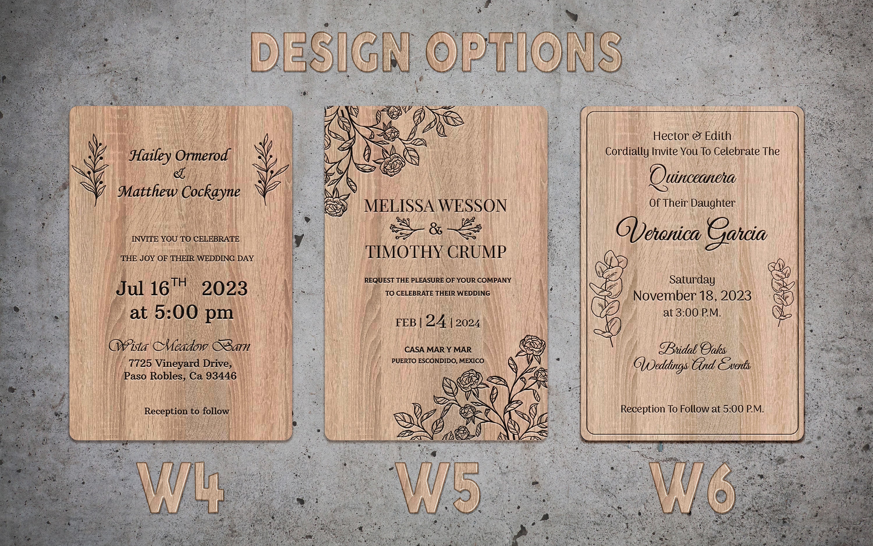 Wood Wedding Invitation Set Wedding Invitation Set, Wood Invitations ...