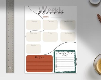 Weekly Planner English Digital Summer Edition - Etsy