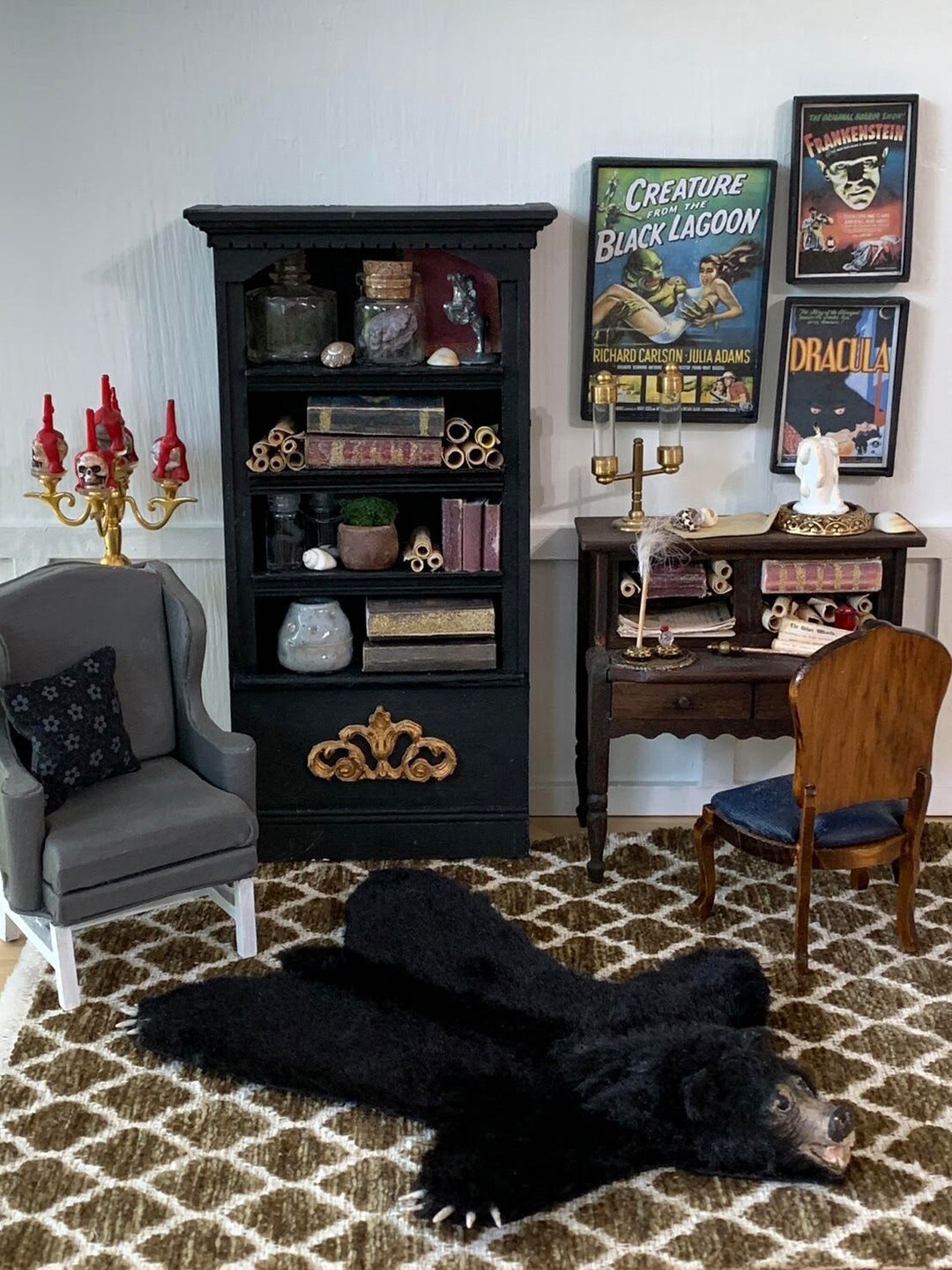 Dollhouse Miniature Bear Skin Rug - Etsy