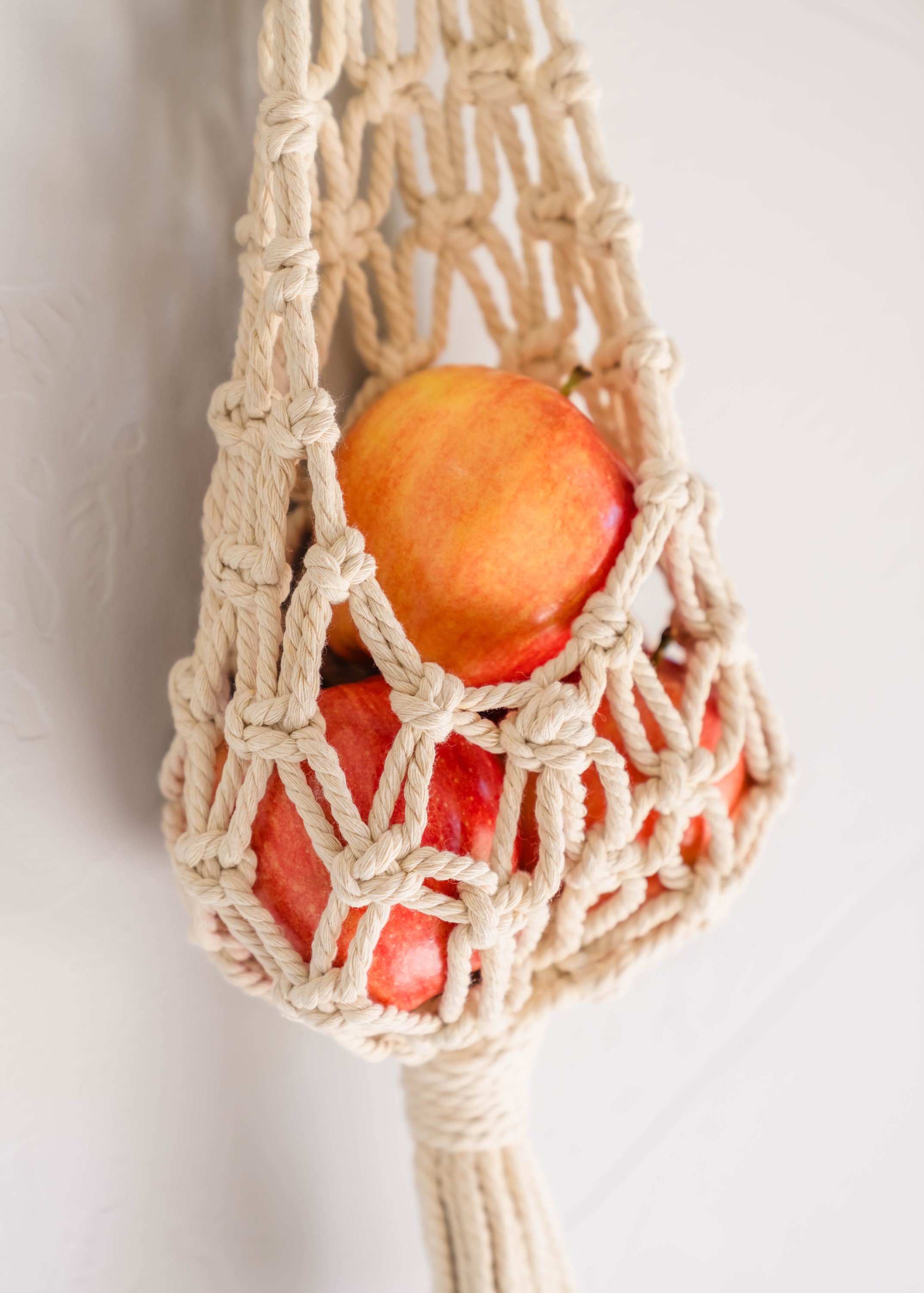 Macrame Hanging Fruit and Veggie Basket, Hanging Fruit Basket ...