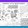 Custom Construction Colouring Page Activity Sheet Placemat Birthday ...
