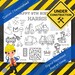 Custom Construction Colouring Page Activity Sheet Placemat Birthday ...