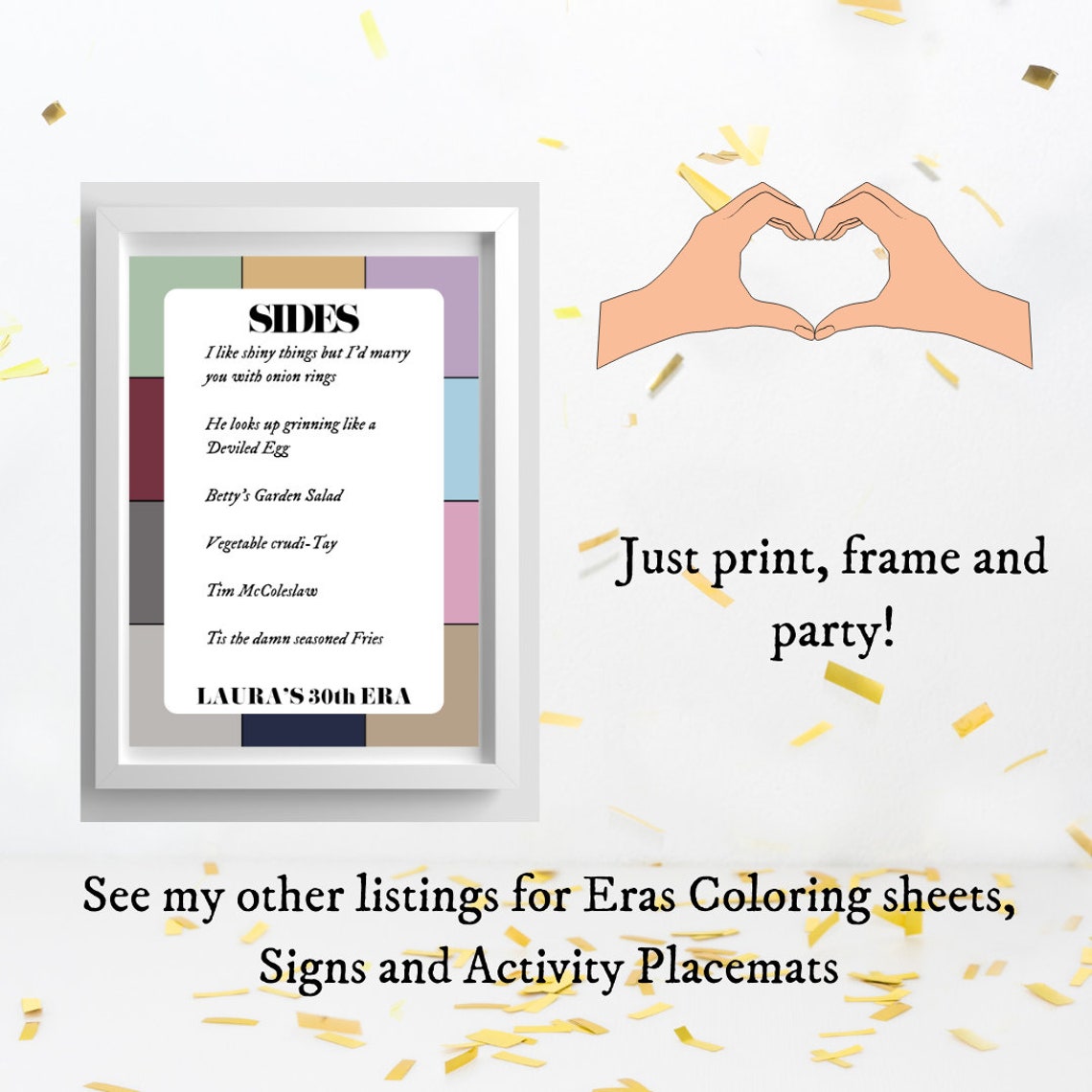 Taylor Eras Birthday Instant Download Editable Printable Party Menu ...