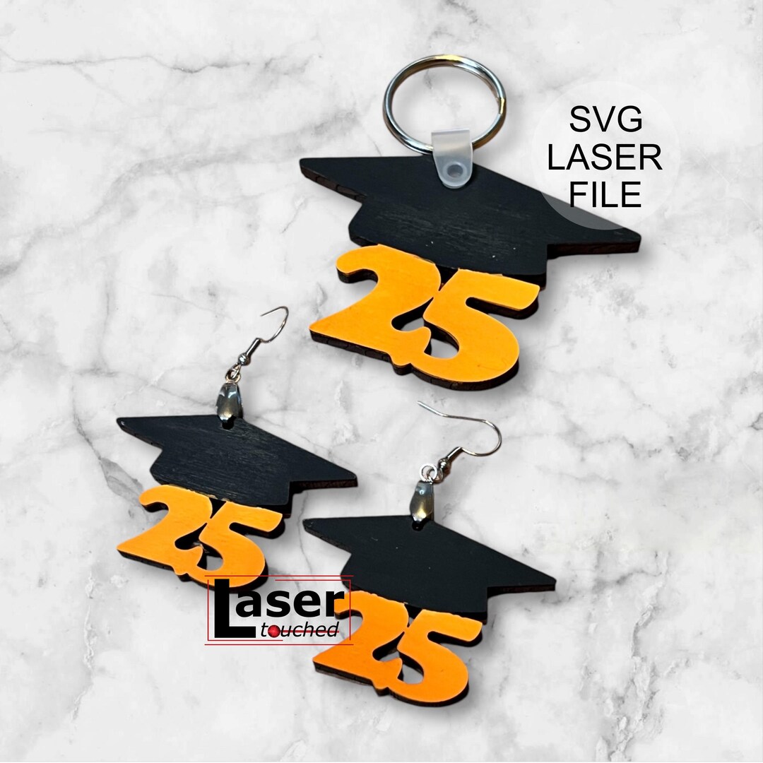 Graduation Earring, Digital Download, Graduation Svg, Glowforge Laser ...
