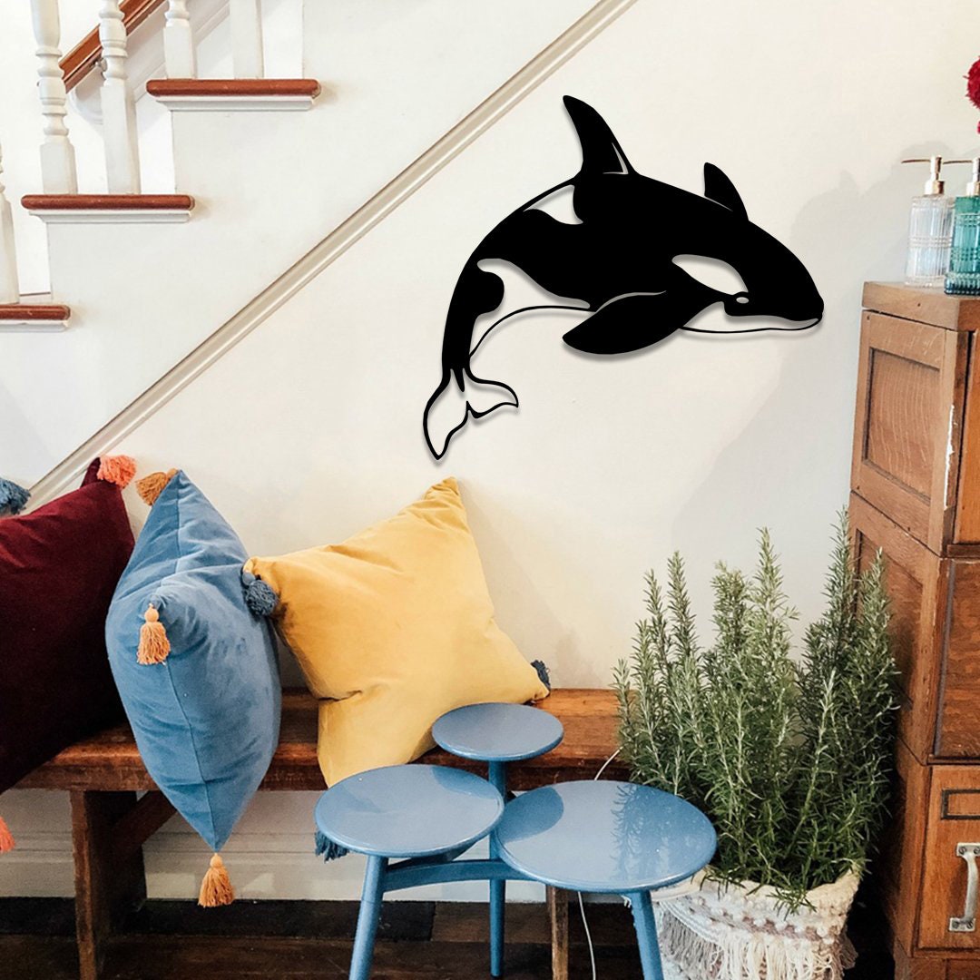Orcinus Orca Metal Wall Art, Metal Wall Decor, Whale , Wall Hangings ...