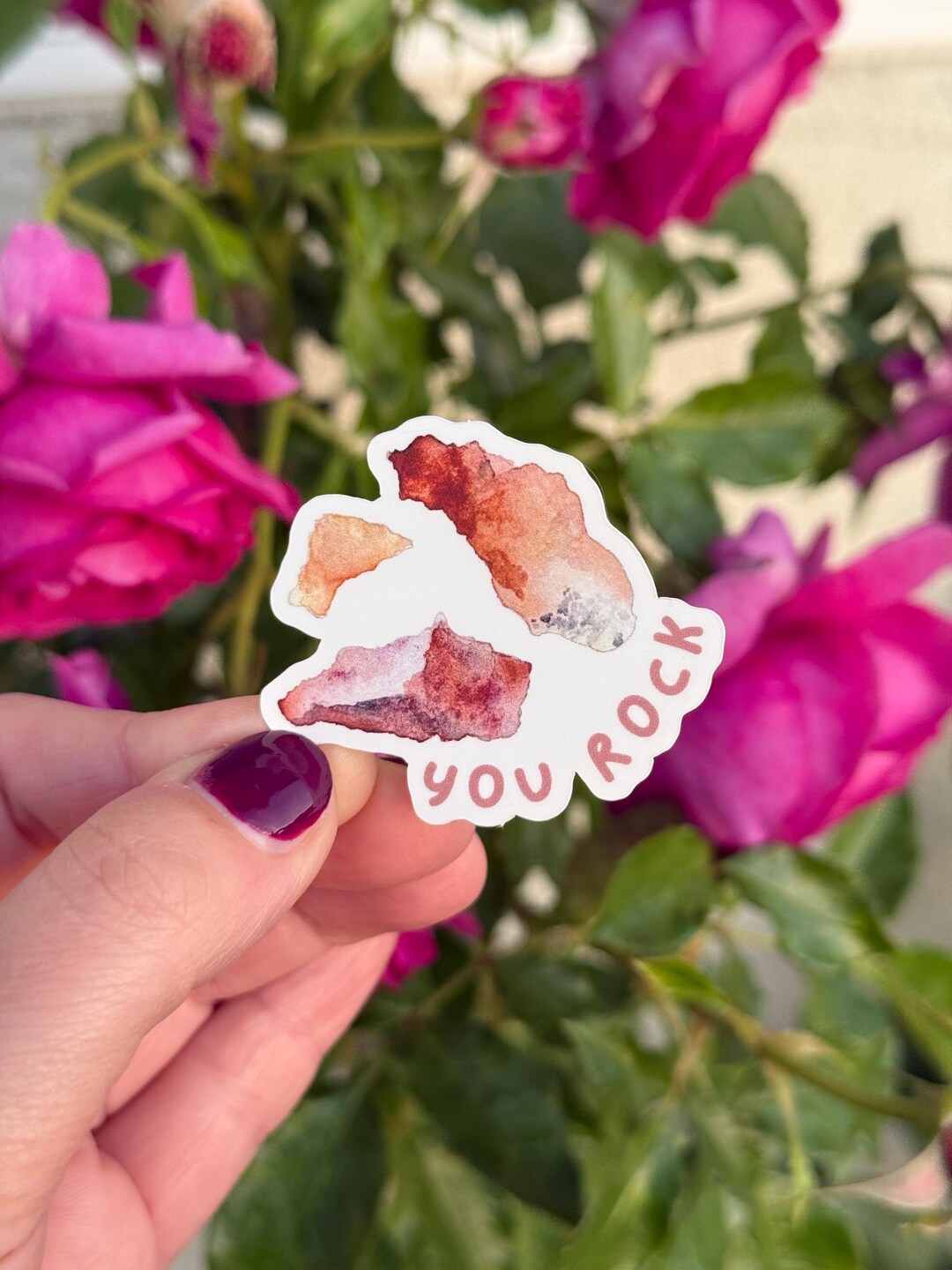 You Rock Sticker, Rocks Sticker, Hand Painted Watercolor You Rock ...