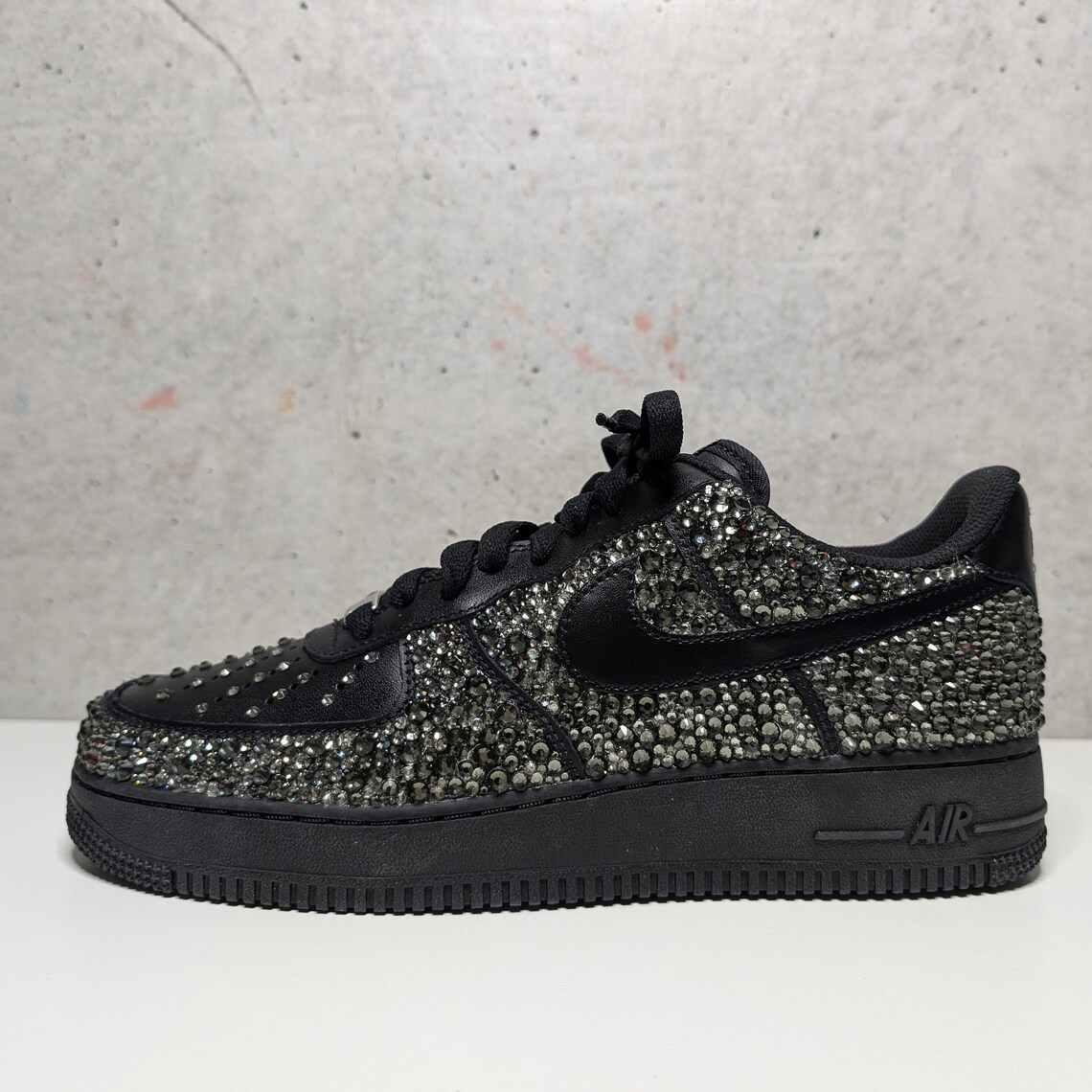 Hand Applied Black Diamond Crystals Air Force 1 Sneaker, AF1 - Etsy