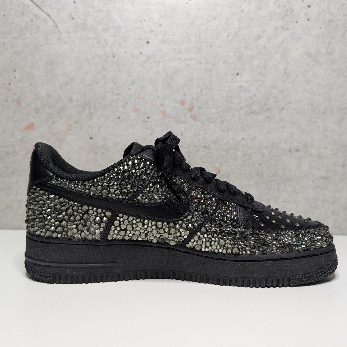 Hand Applied Black Diamond Crystals Air Force 1 Sneaker, AF1 - Etsy