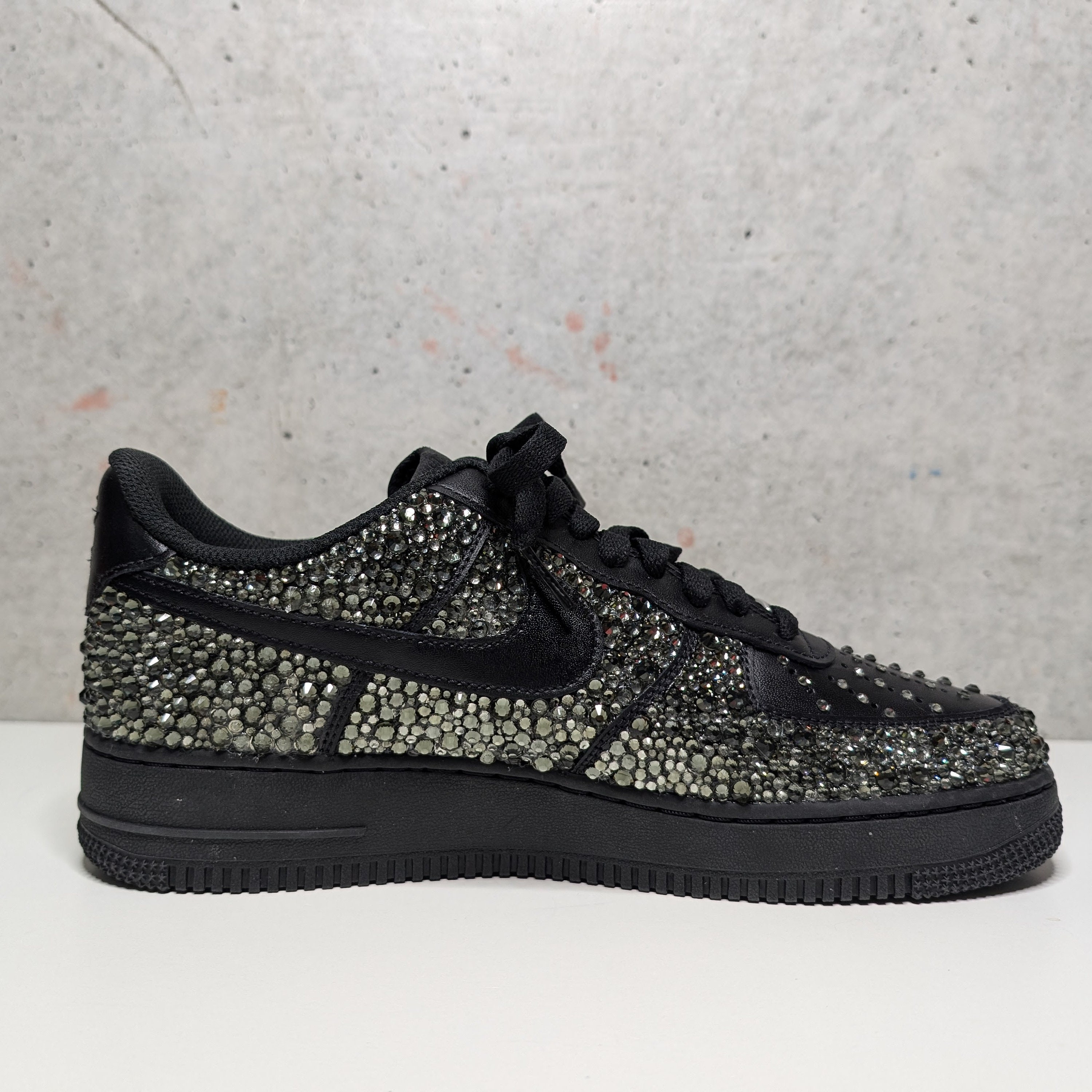 Hand-applied Crystal Air Force 1 Sneakers | Black Diamond AF1 | Luxury ...