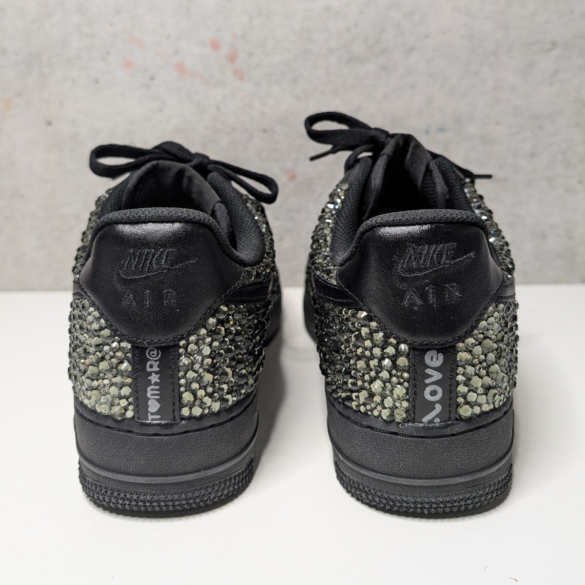 Hand Applied Black Diamond Crystals Air Force 1 Sneaker, AF1 - Etsy