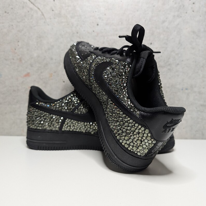 Hand-applied Crystal Air Force 1 Sneakers | Black Diamond AF1 | Luxury ...