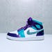 Custom Hand-painted Air Jordan 1 Mid Sneakers | Two-tone With Crystals ...