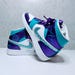 Custom Hand-painted Air Jordan 1 Mid Sneakers | Two-tone With Crystals ...