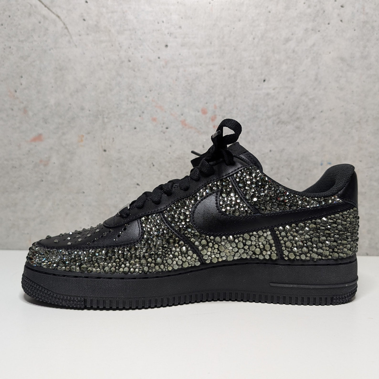 Hand Applied Black Diamond Crystals Air Force 1 Sneaker, AF1 - Etsy