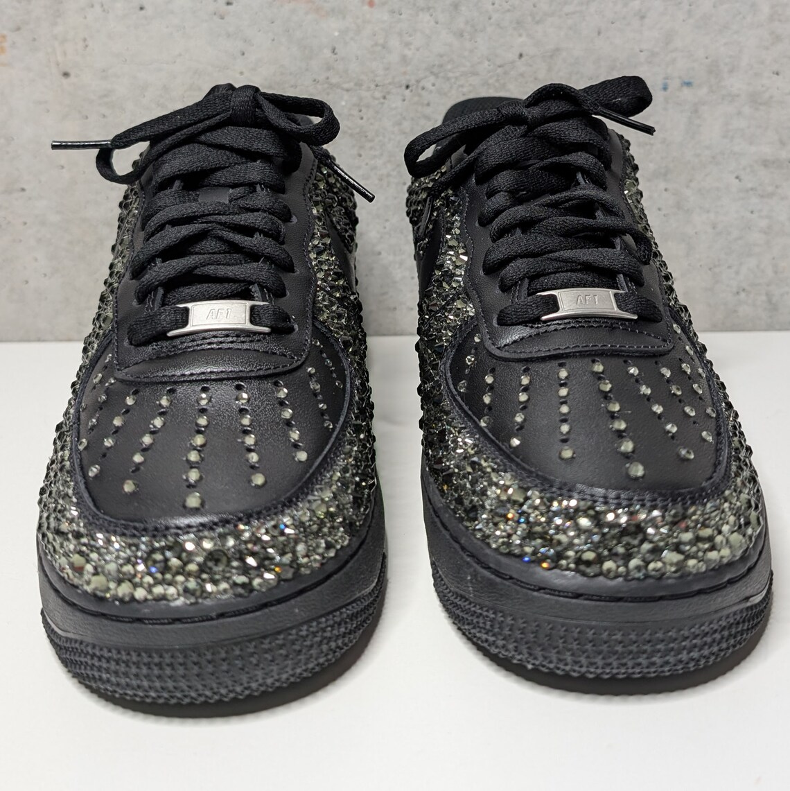 Hand Applied Black Diamond Crystals Air Force 1 Sneaker, AF1 - Etsy