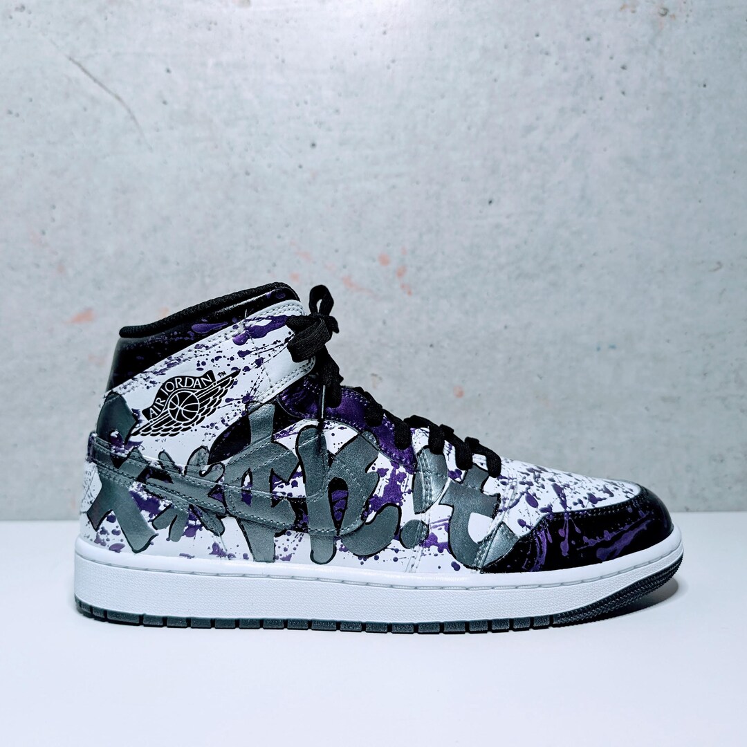 Custom Hand-painted "f*ck It - Love It" Air Jordan 1 Mid Sneakers ...