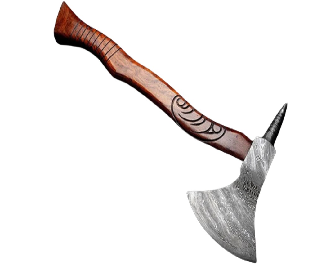 Viking Axe Engraved Axe Viking Forged Axe Raven Carved Axe - Etsy