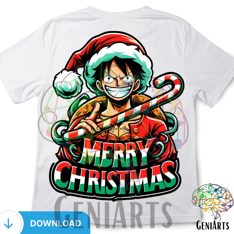 Christmas Luffy One Piece Png Christmas Anime Pirate King - Etsy Australia