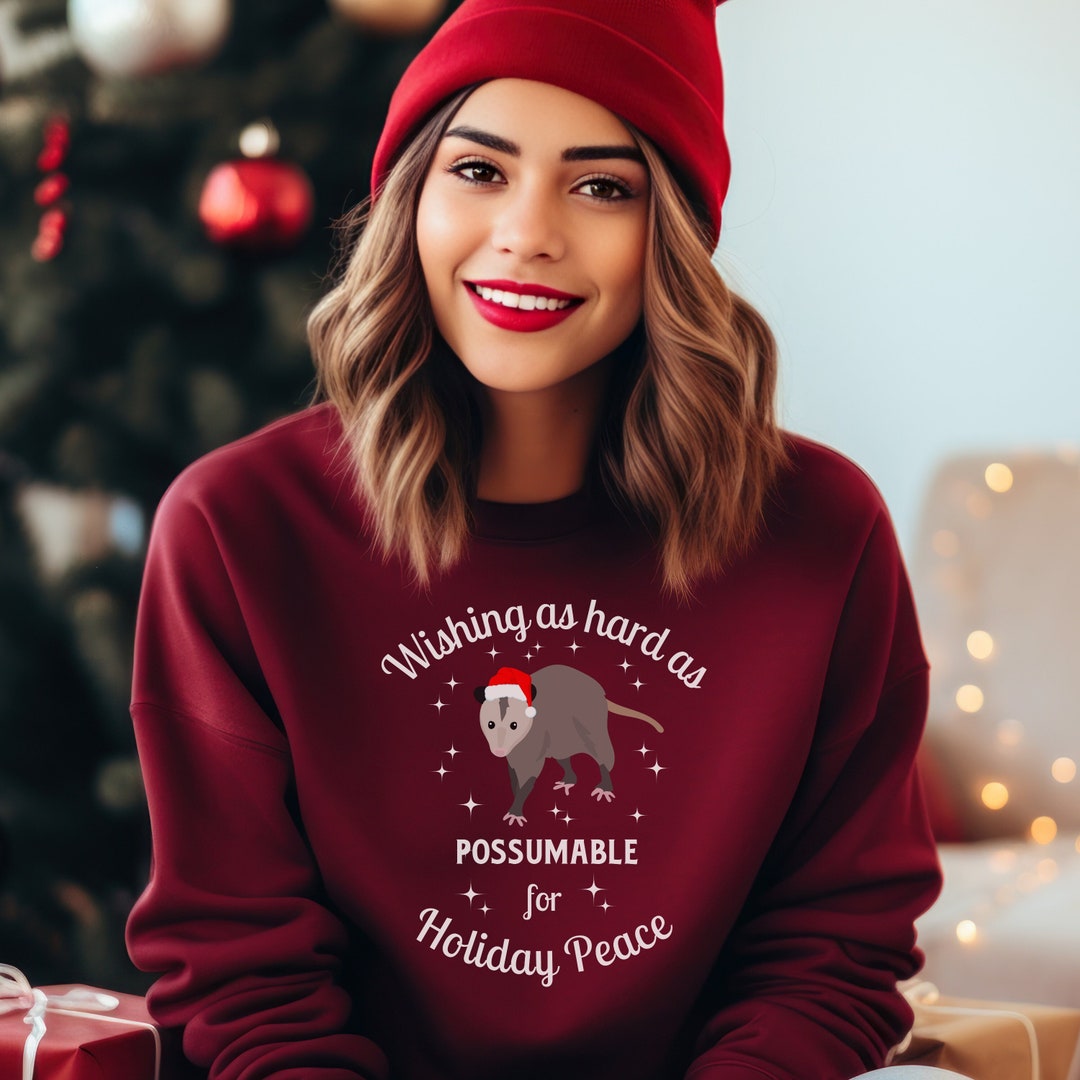Opossum Holiday Peace Sweatshirt: Funny Christmas Possum Shirt - Etsy