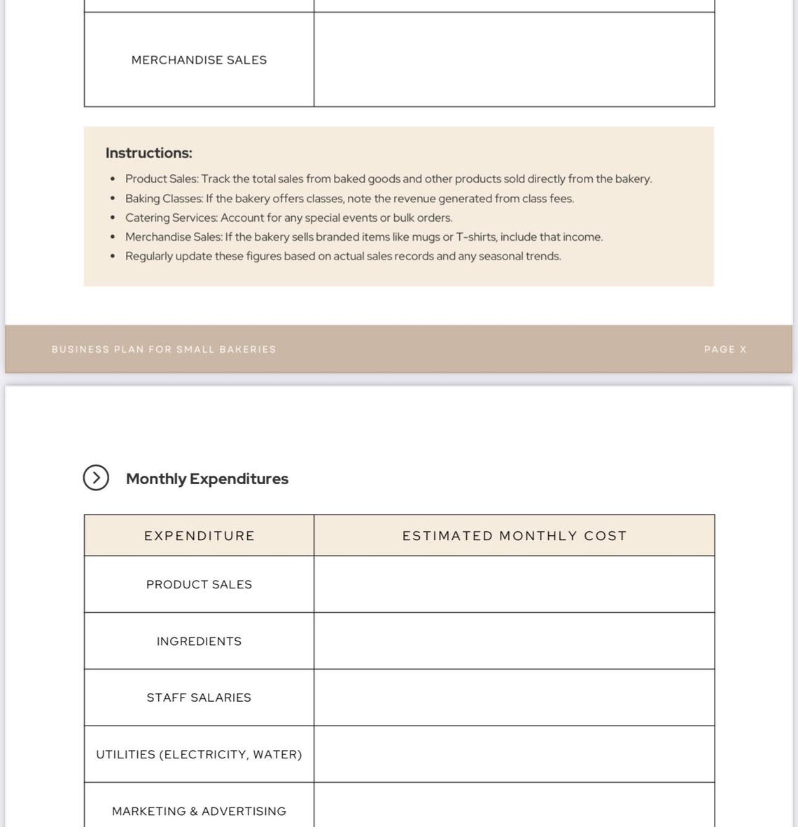 Small Bakery Business Plan - Etsy