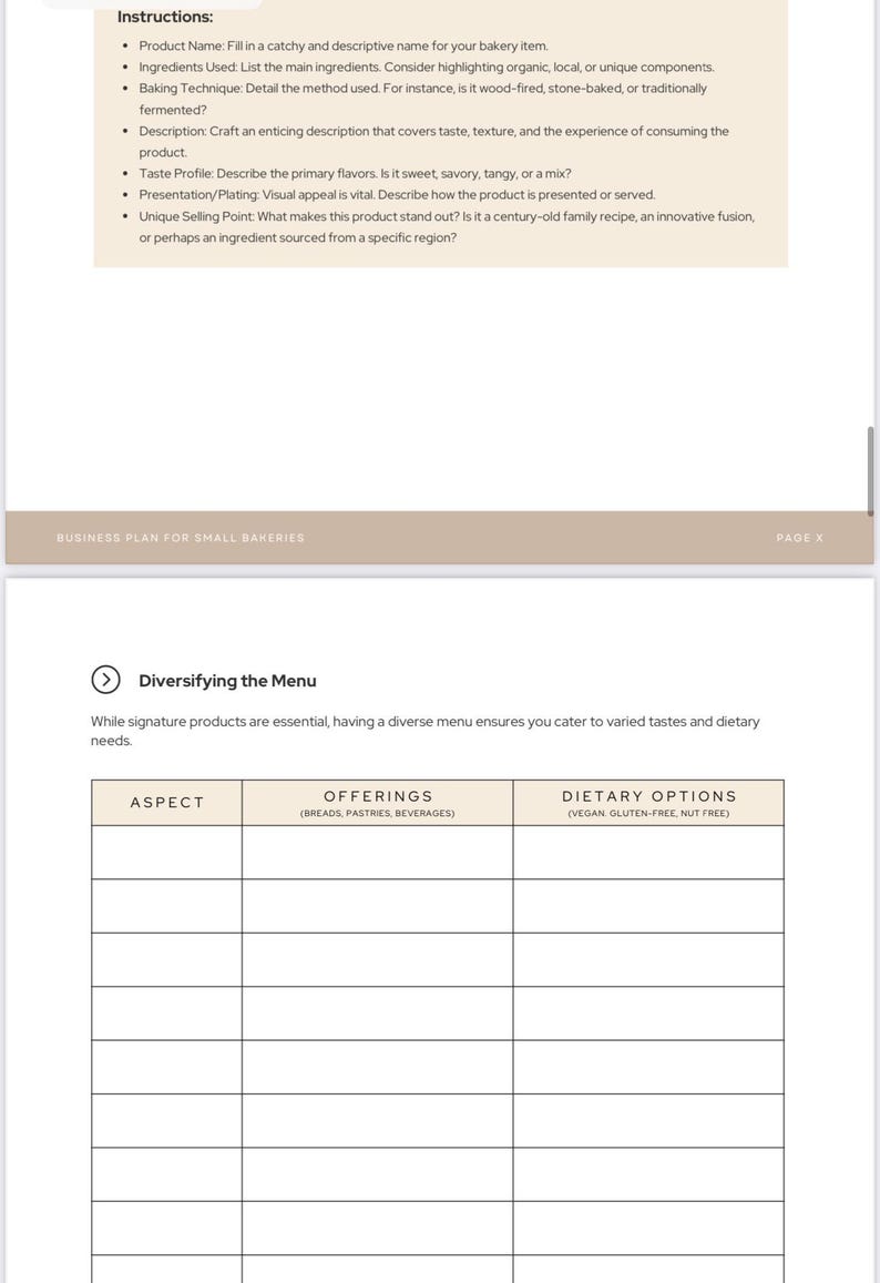 Small Bakery Business Plan - Etsy