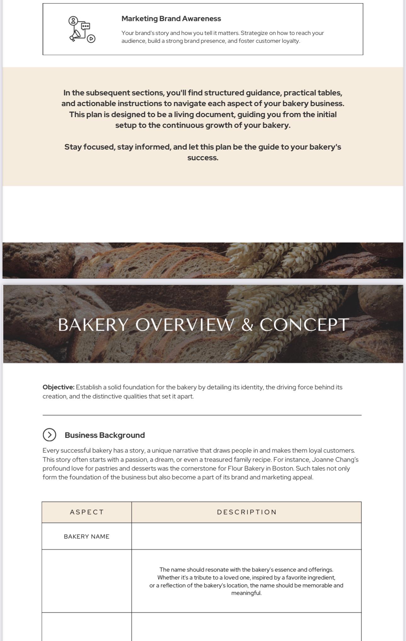 Small Bakery Business Plan - Etsy