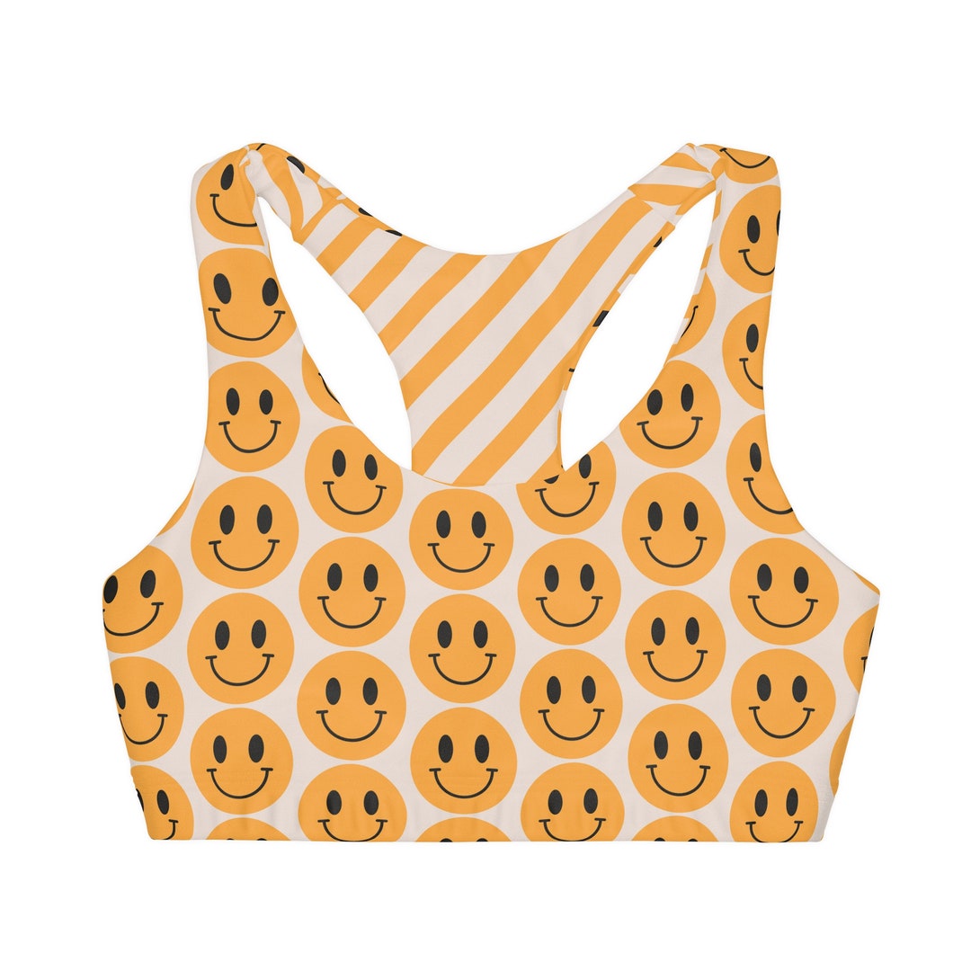 Retro Smiley Face Girls Cheer and Dance Sports Bra - Etsy