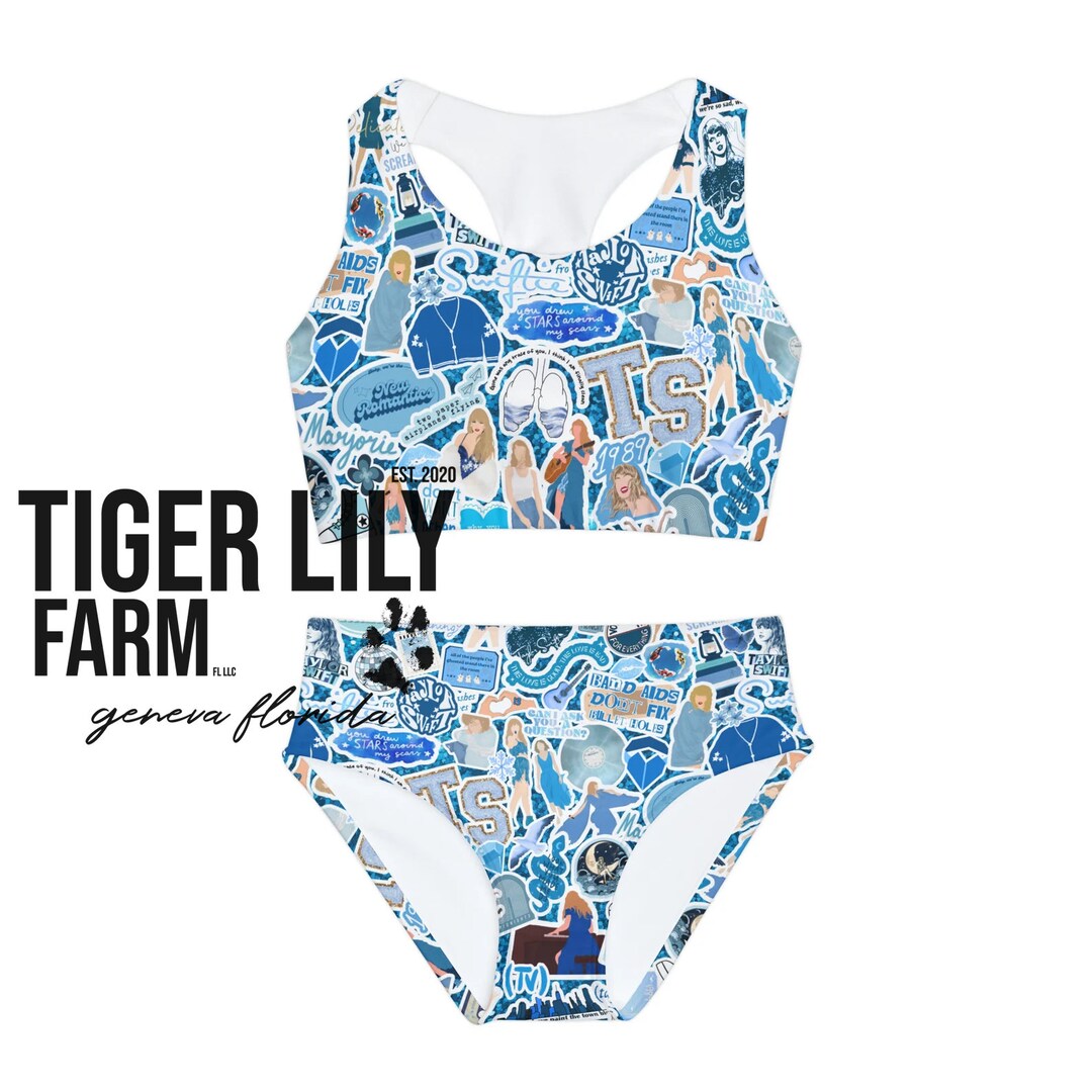 Swiftie Blue Girls Two Piece Swimsuit - Etsy