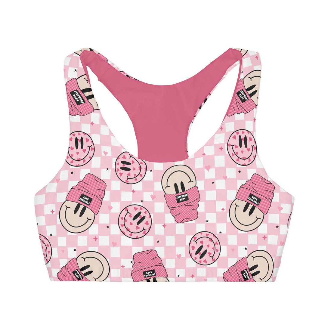 Smiley Face Valentines Girls Sports Bra - Etsy