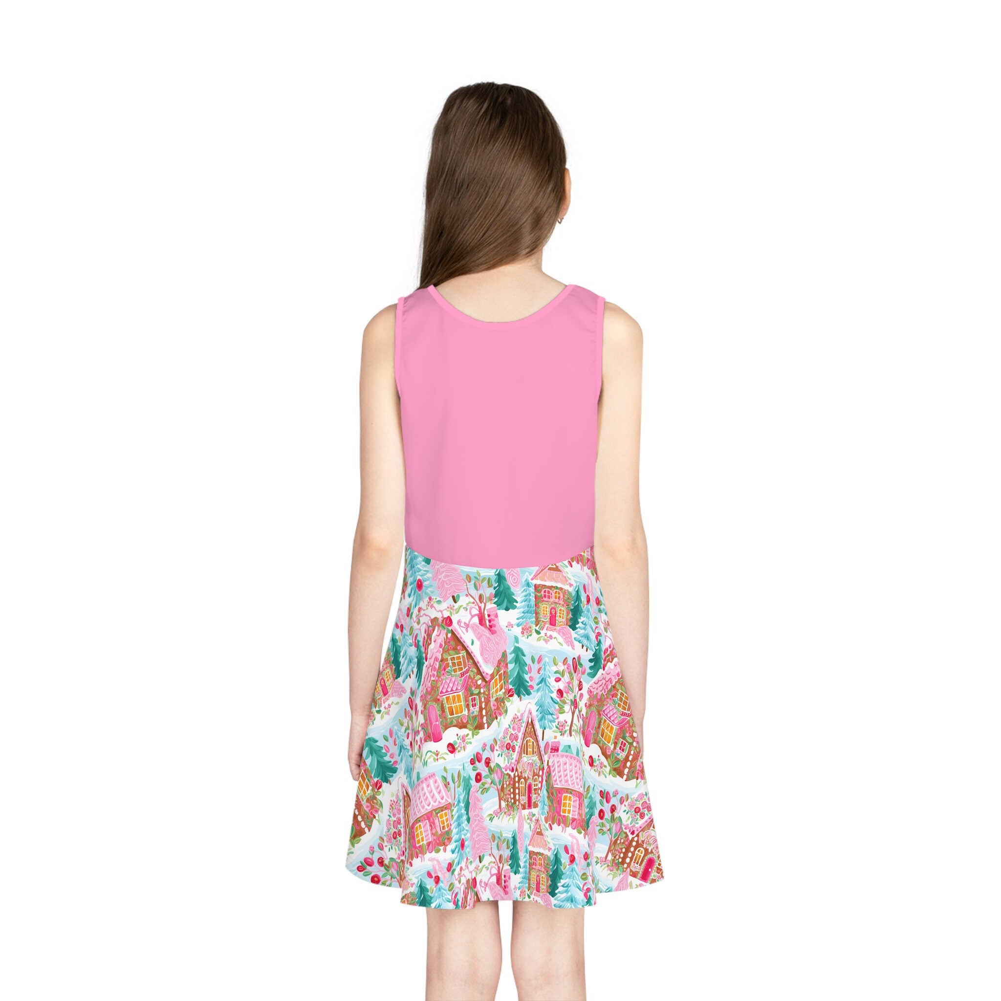 Preppy Gingerbread Pink Tree Girls' Sleeveless Sundress - Etsy