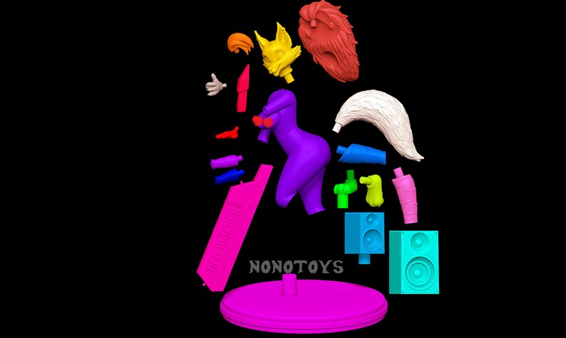 3D Printed Robot Glamrock Roxy by NONOTOYS, Robot Wolf Girl, Roxanne ...