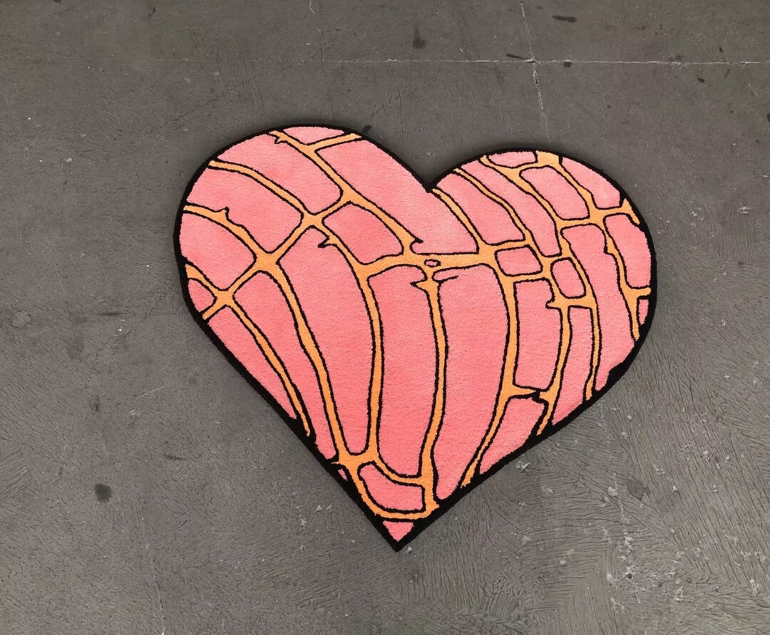 Concha De Fresa Corazon Heart Shaped Pan Dulce Rug - Etsy