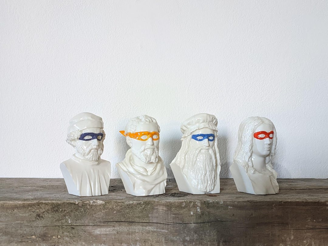 Great Italian Renaissance Artists - Resin Busts - Leonardo Raffaello ...