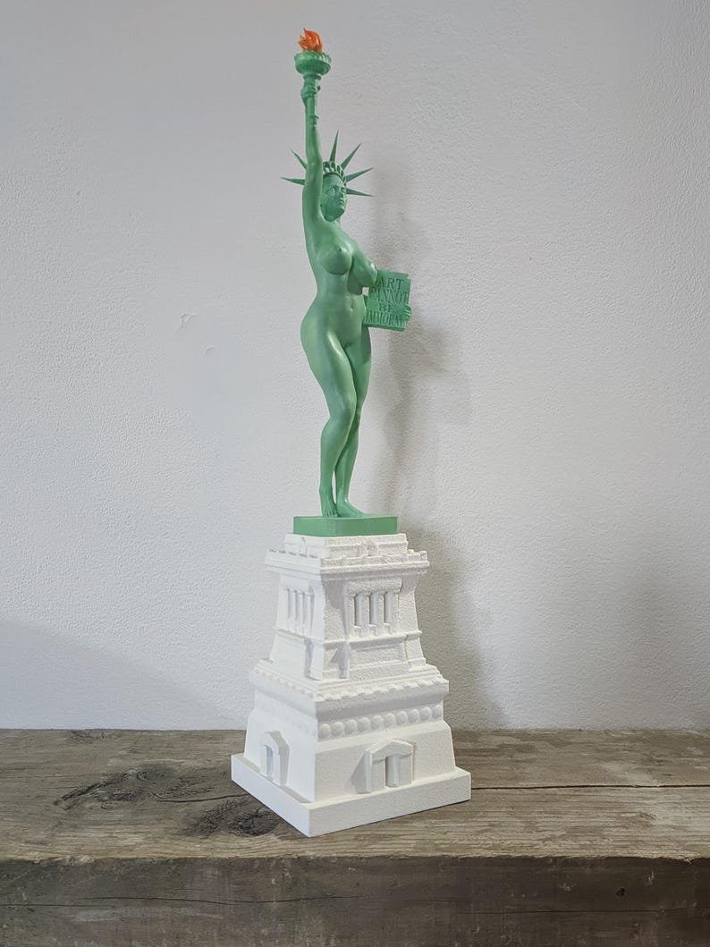 Liberty Statue Sexy Nude Busty Girl Art Cannot Be Immoral Message