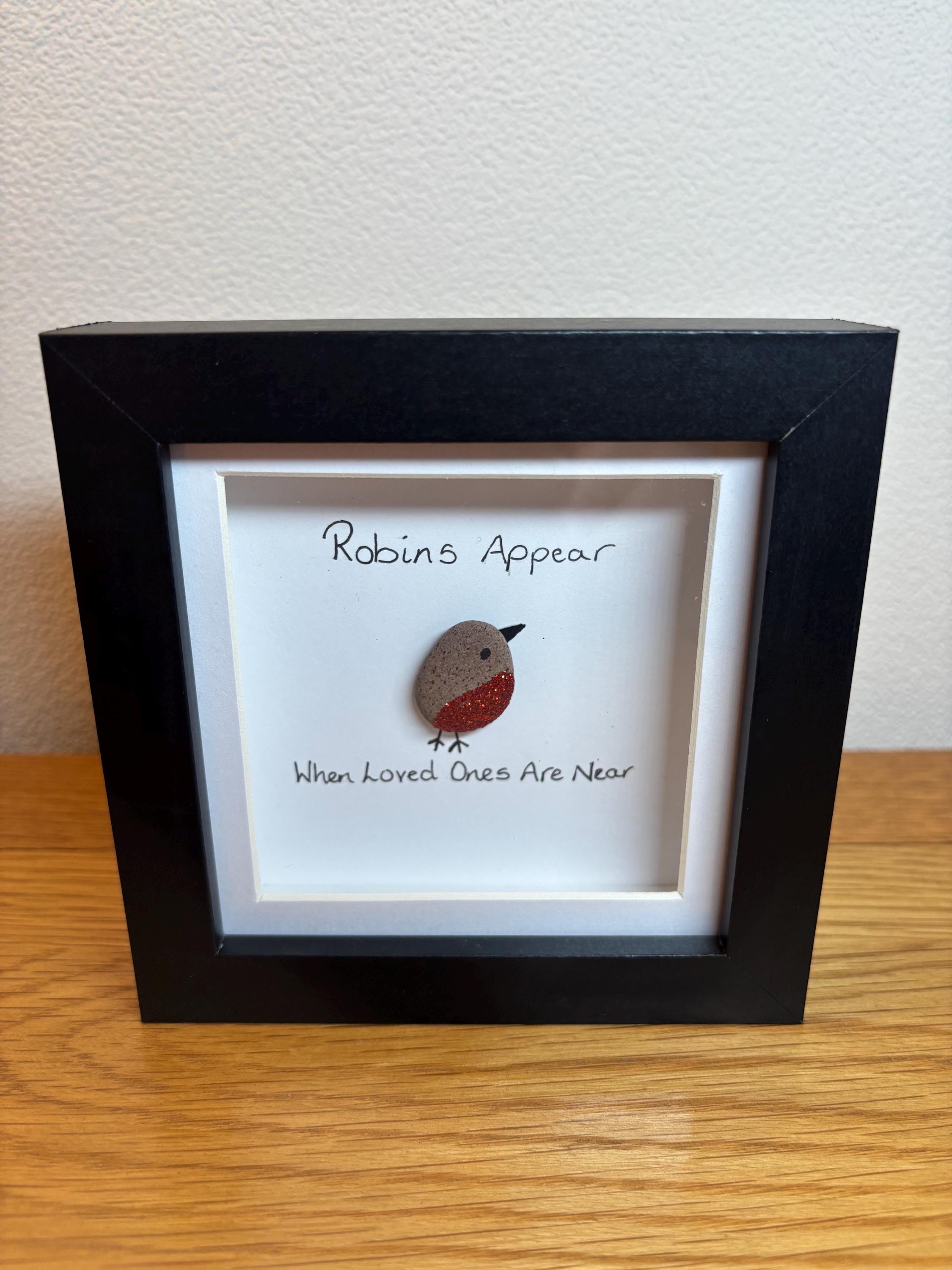 Pebble Robin Box Frame With “robins Appear When Loved Ones Are Near ...