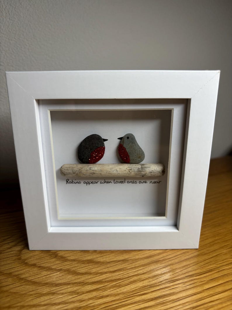 Pebble Robin Box Frame With “robins Appear When Loved Ones Are Near ...