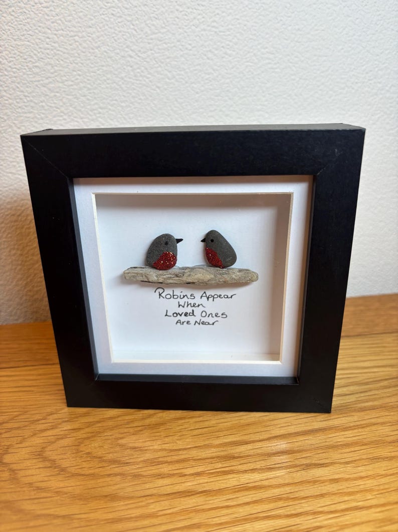 Pebble Robin Box Frame With “robins Appear When Loved Ones Are Near ...