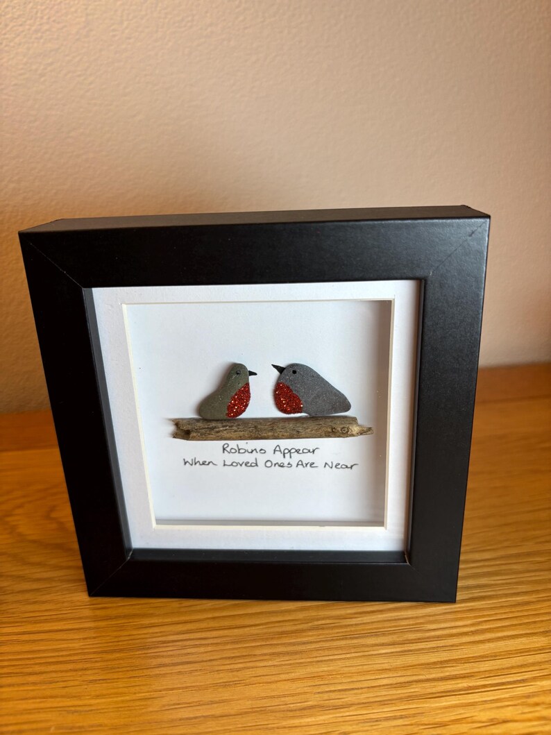 Pebble Robin Box Frame With “robins Appear When Loved Ones Are Near ...