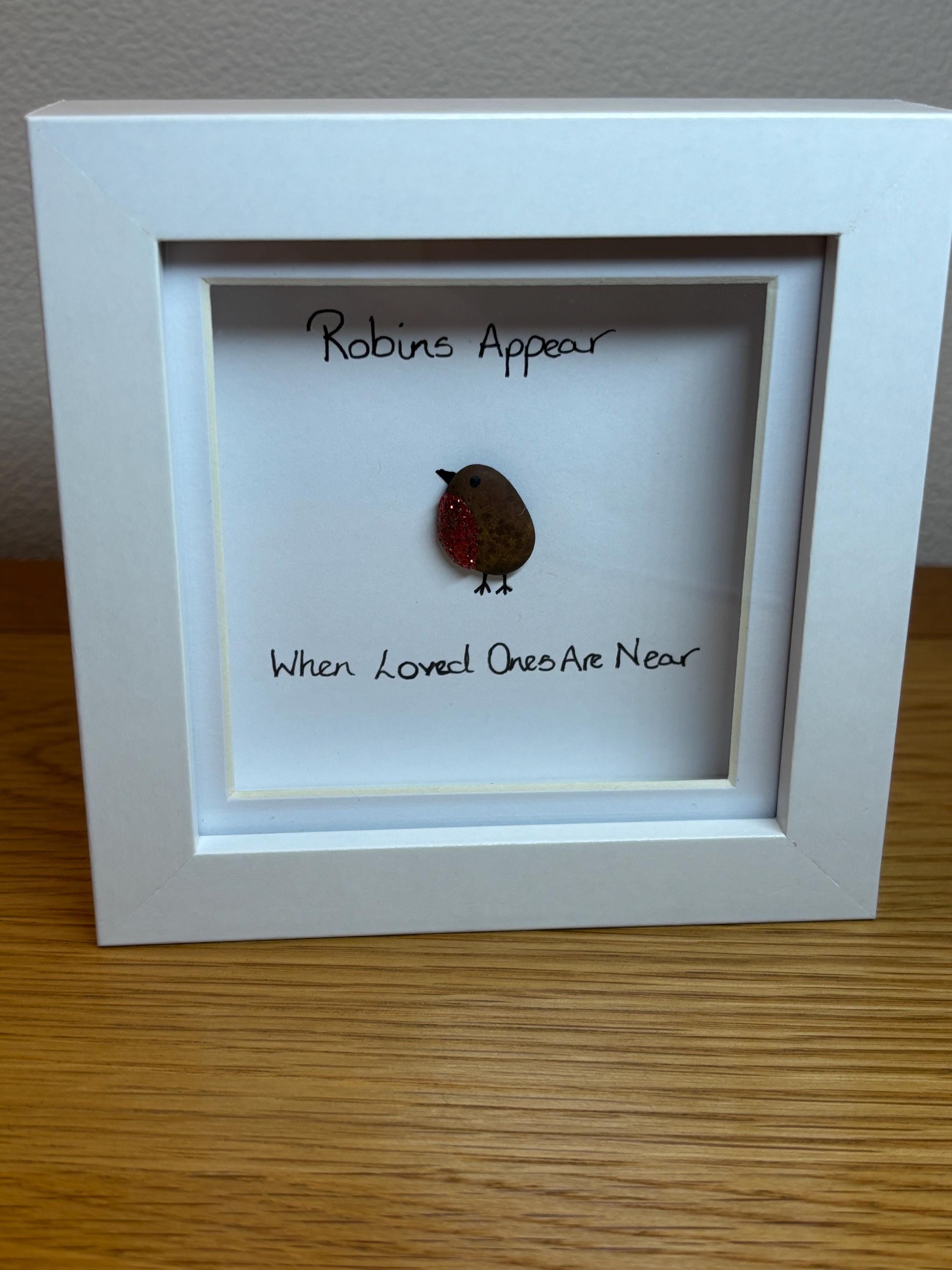 Pebble Robin Box Frame With “robins Appear When Loved Ones Are Near ...