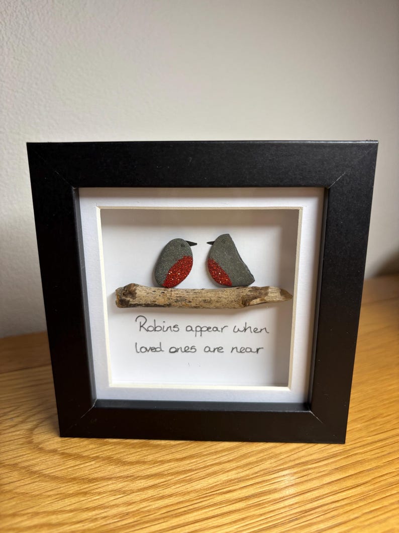 Pebble Robin Box Frame With “robins Appear When Loved Ones Are Near ...