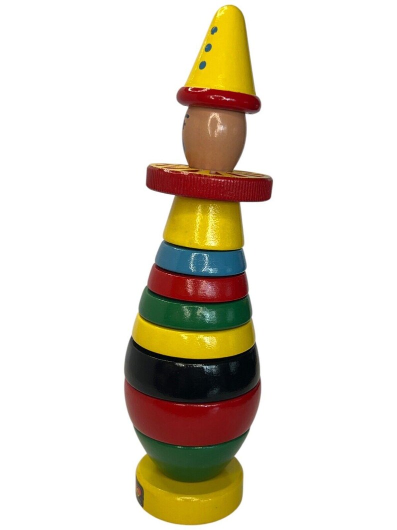 Vtg Brio Stackable Wood Clown Toy W/ Box Made in Sweden 1970s Rare - Etsy