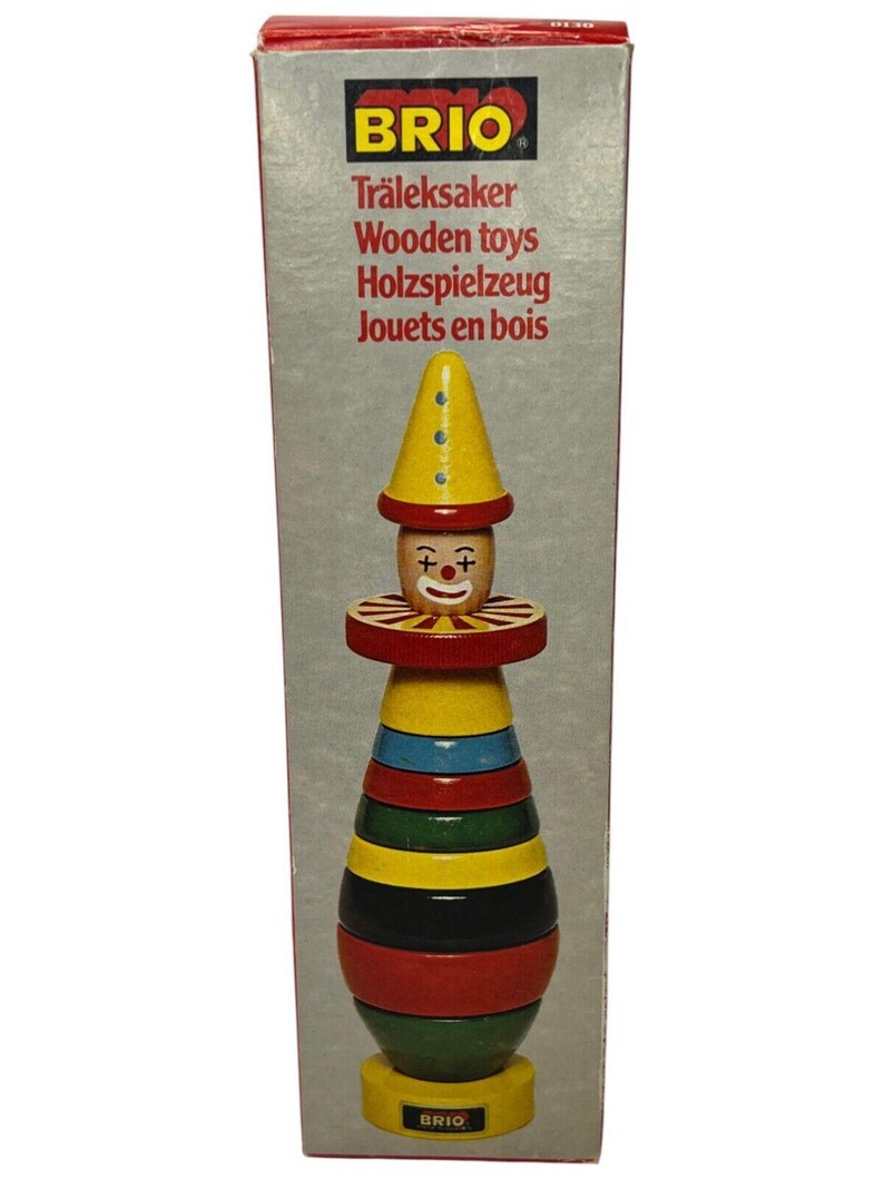 Vtg Brio Stackable Wood Clown Toy W/ Box Made in Sweden 1970s Rare - Etsy